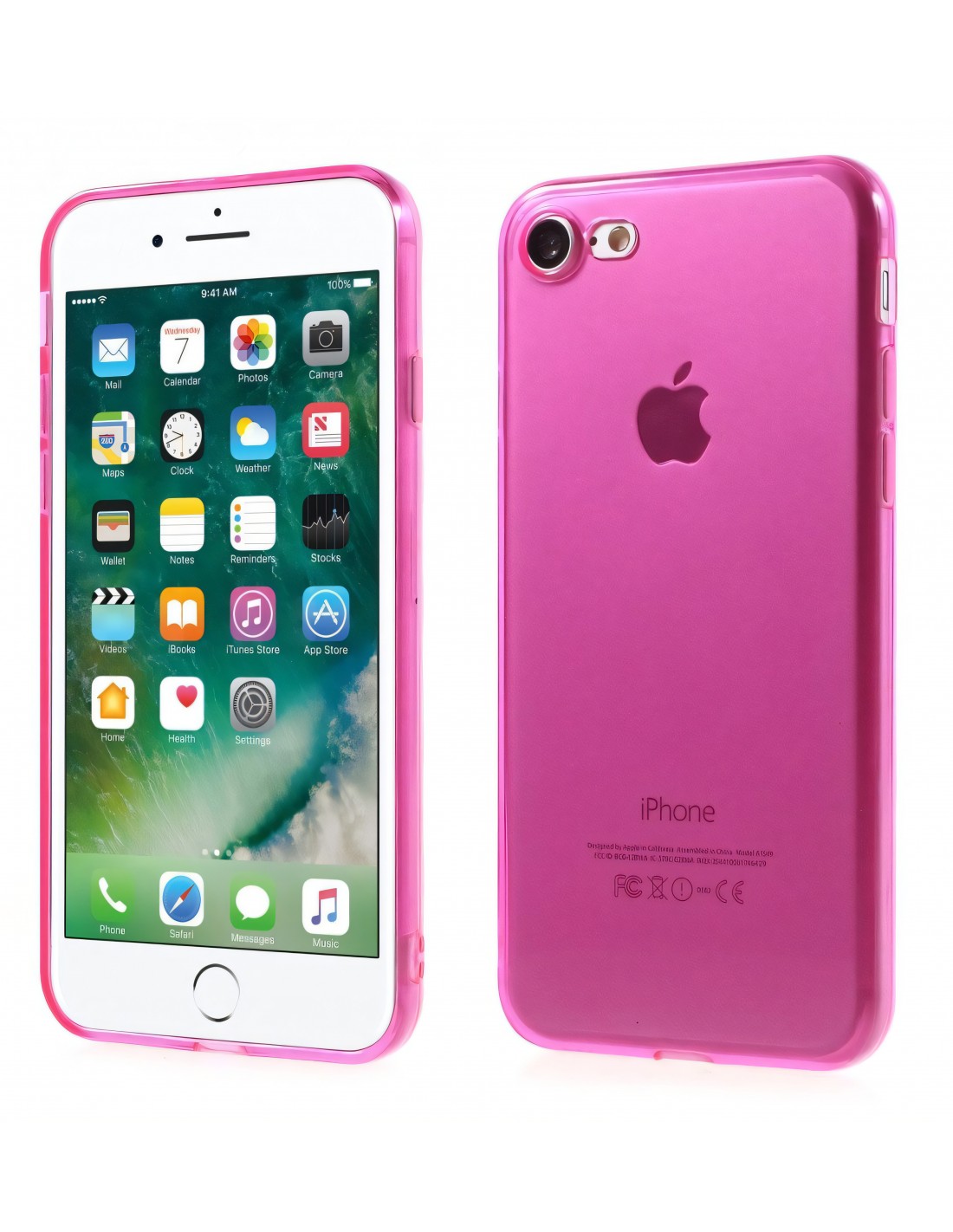 Coque Apple iPhone 7 et iPhone 8 silicone classic Fushia